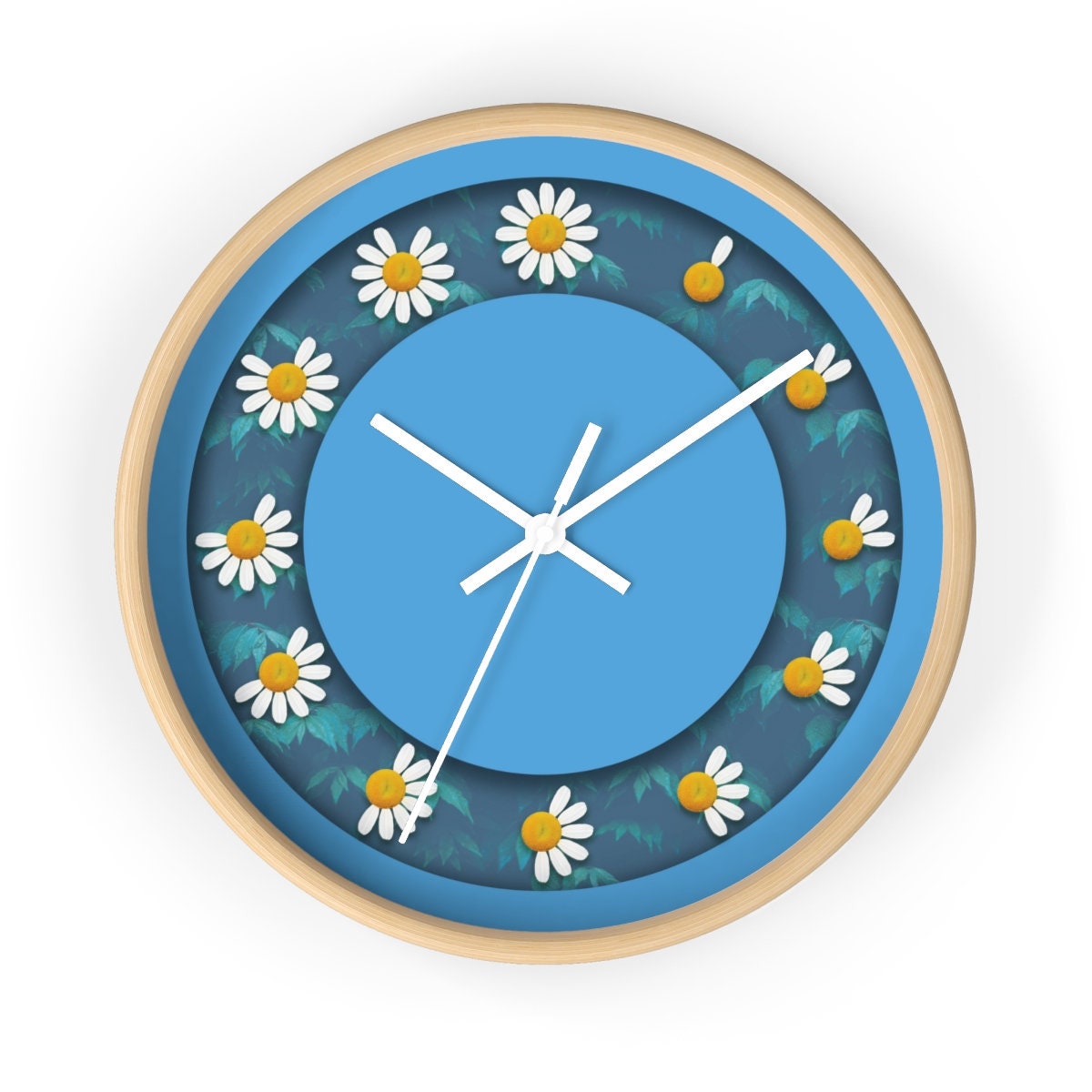 Daisy Flower Clock - Blue, Plant Wall Clocks, Home Decor Gifts ...