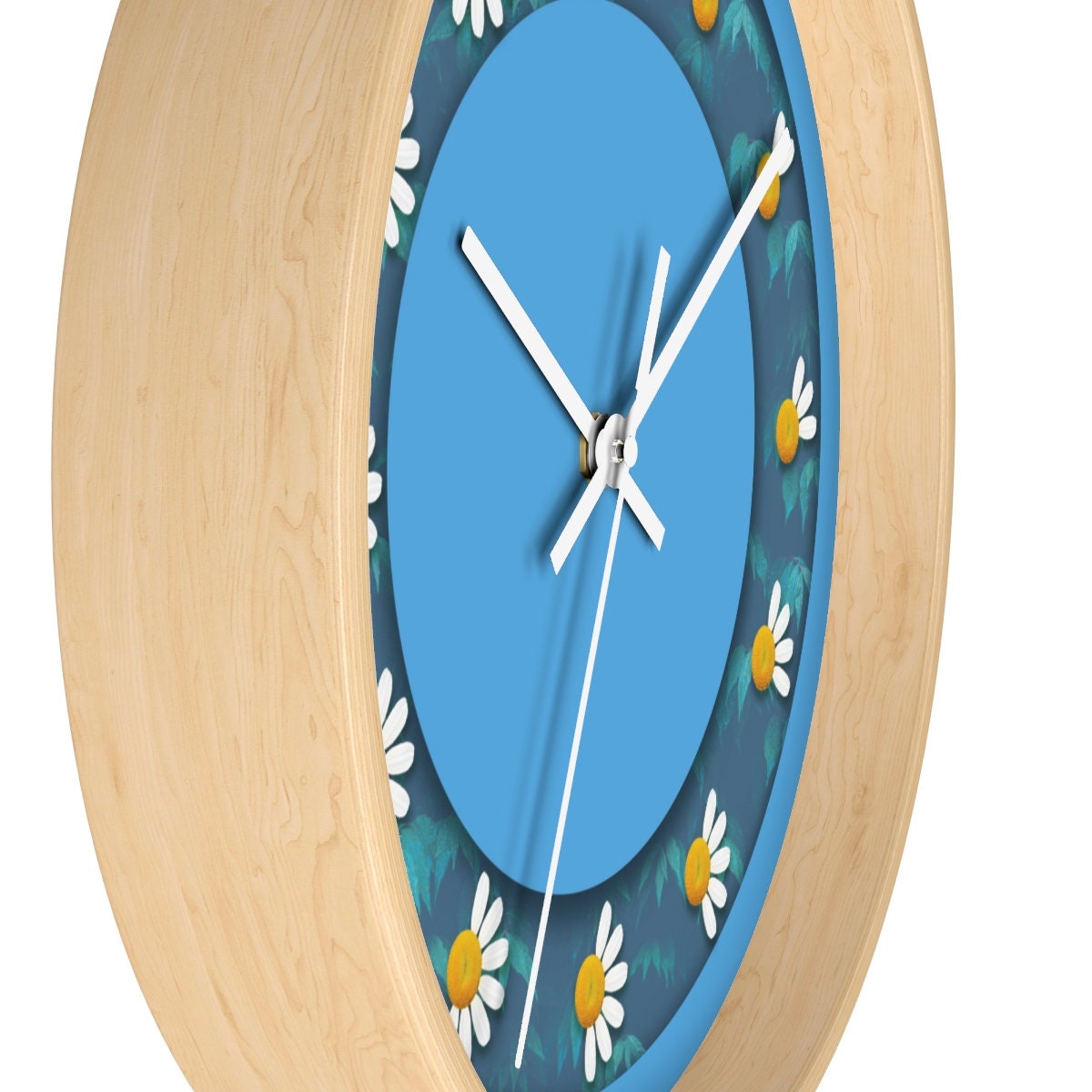 Daisy Flower Clock - Blue, Plant Wall Clocks, Home Decor Gifts ...