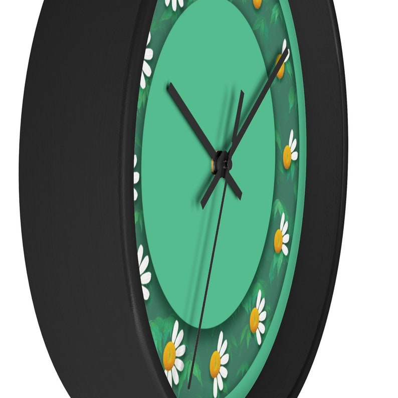 Daisy Flower Clock Green Plant Wall Clocks Home Decor - Etsy