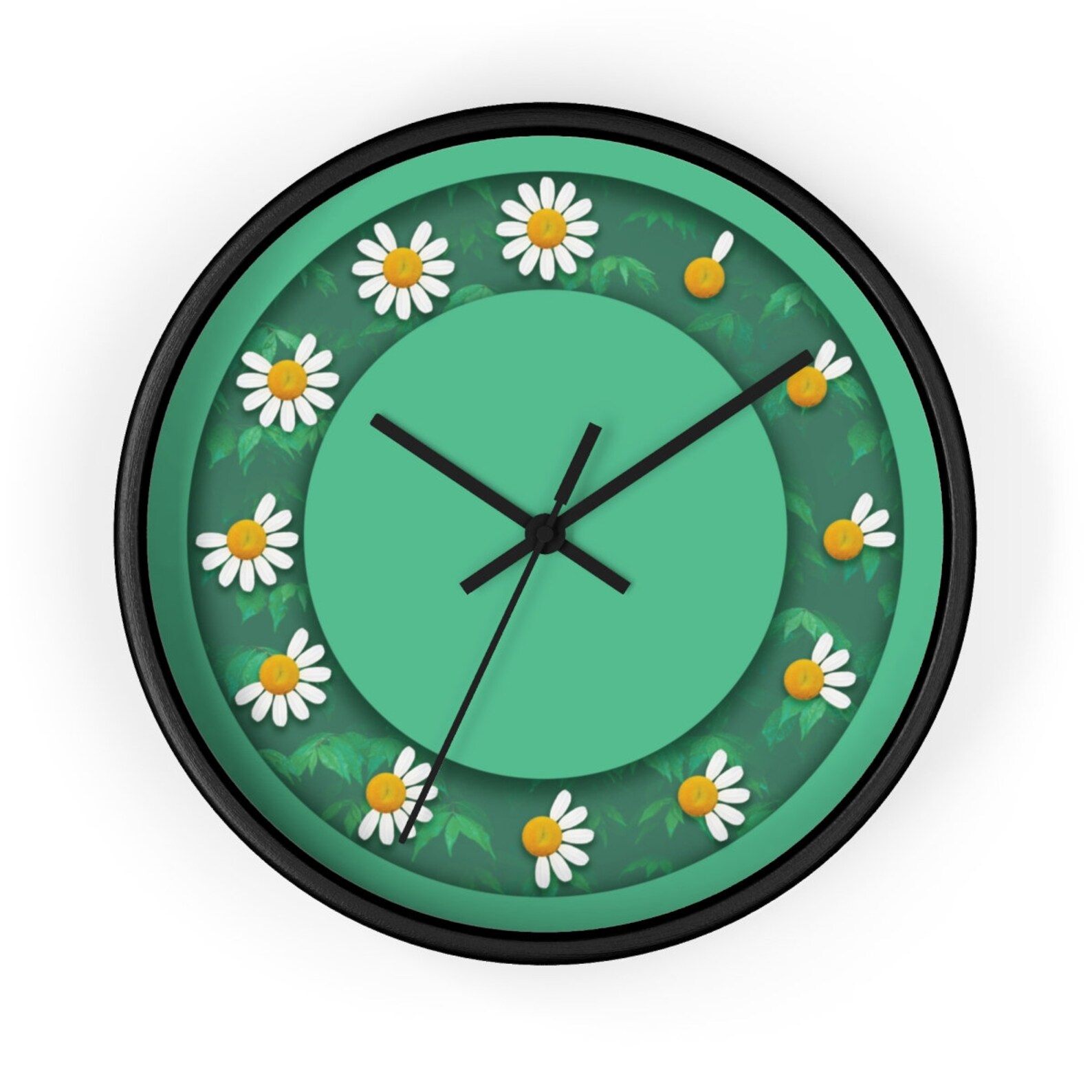Daisy Flower Clock Green Plant Wall Clocks Home Decor - Etsy