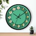 Daisy Flower Clock Green, Plant Wall Clocks, Home Decor Gifts ...