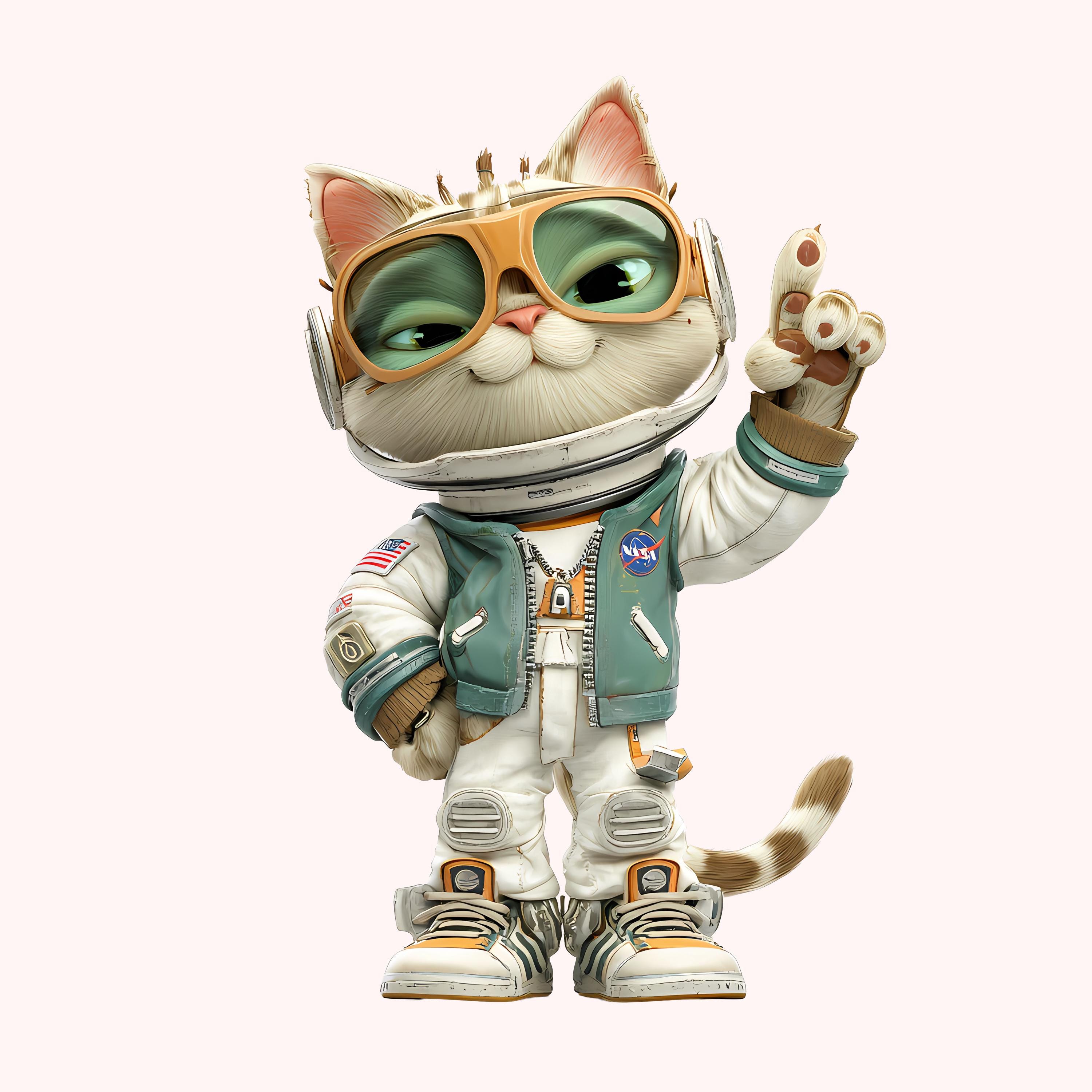 Astronaut Cat PNG Clipart: Space Party Decor, Stickers (digital ...