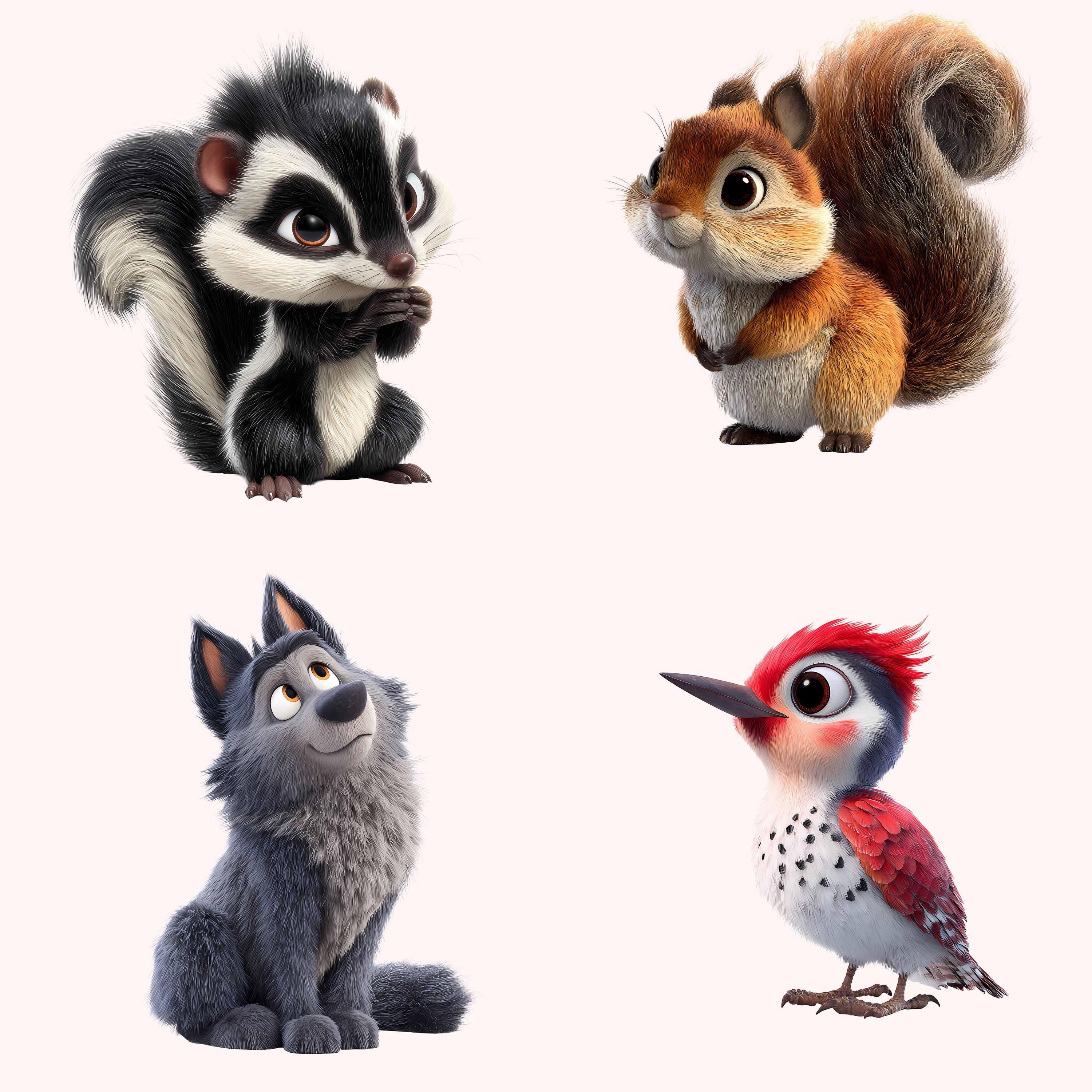 Woodland Animals Clipart Set: Forest Creatures PNG Bundle (digital ...