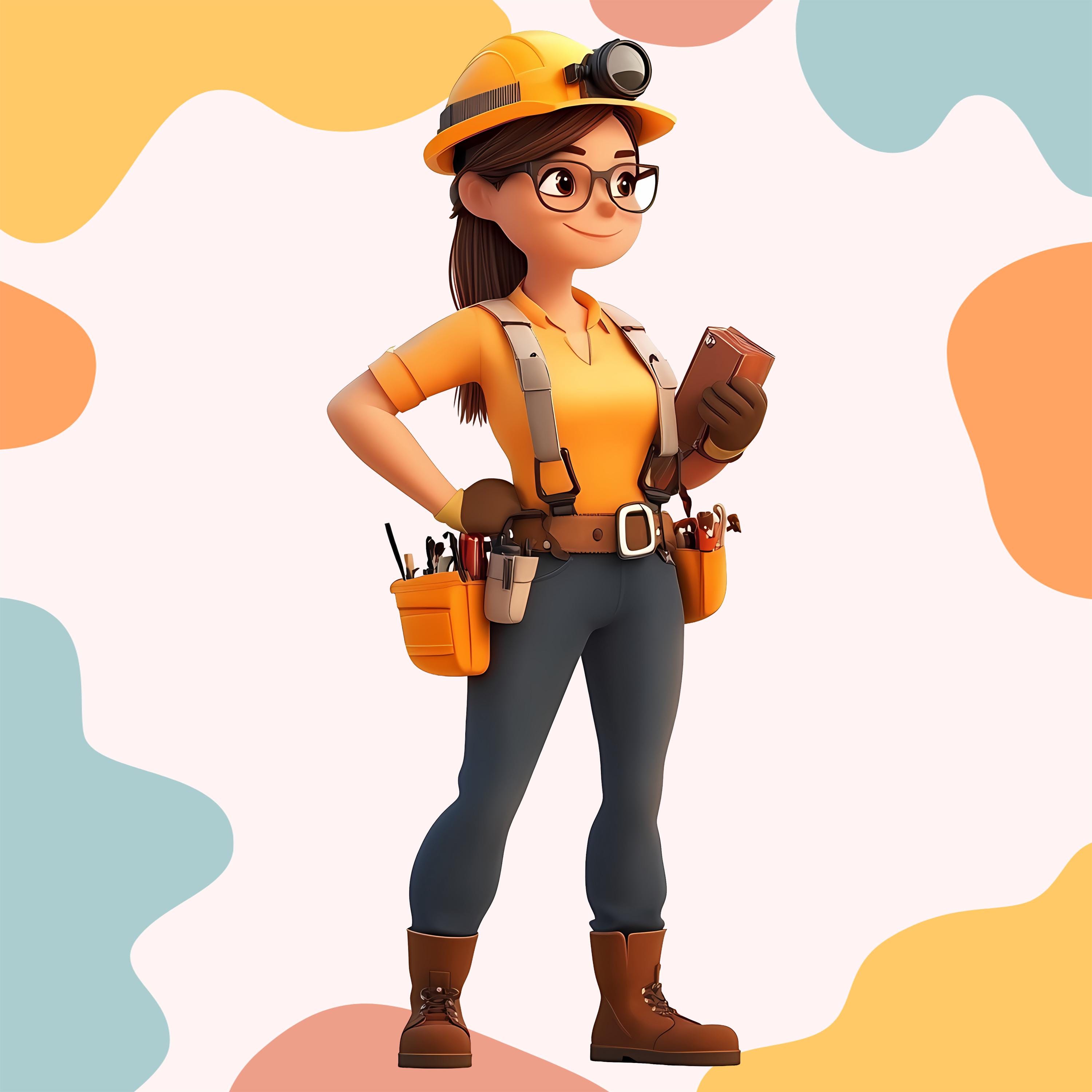 Construction Worker Woman PNG Bundle | Female Builder Clipart Set | 4 ...
