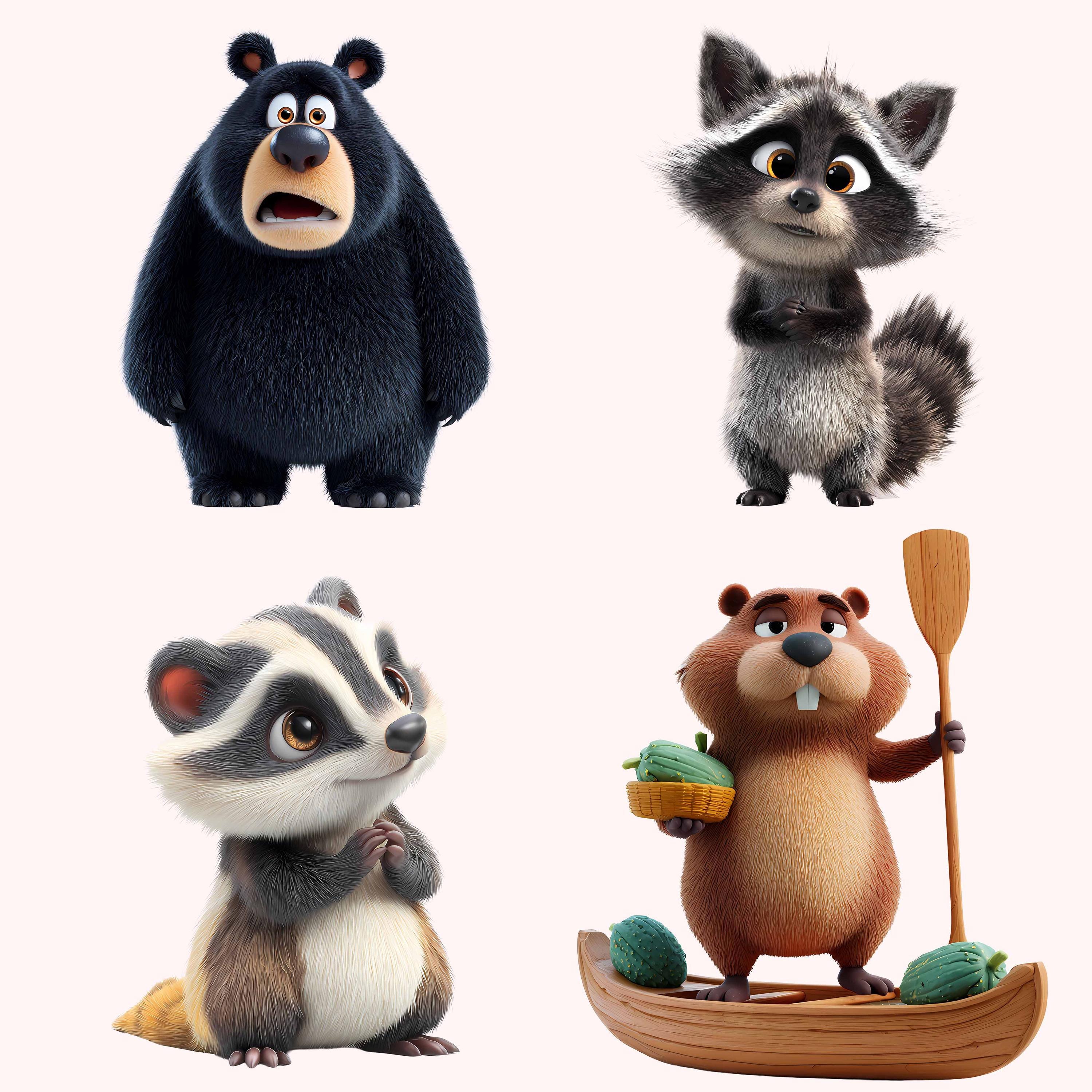 Woodland Animals Clipart Set: Forest Creatures PNG Bundle (digital ...