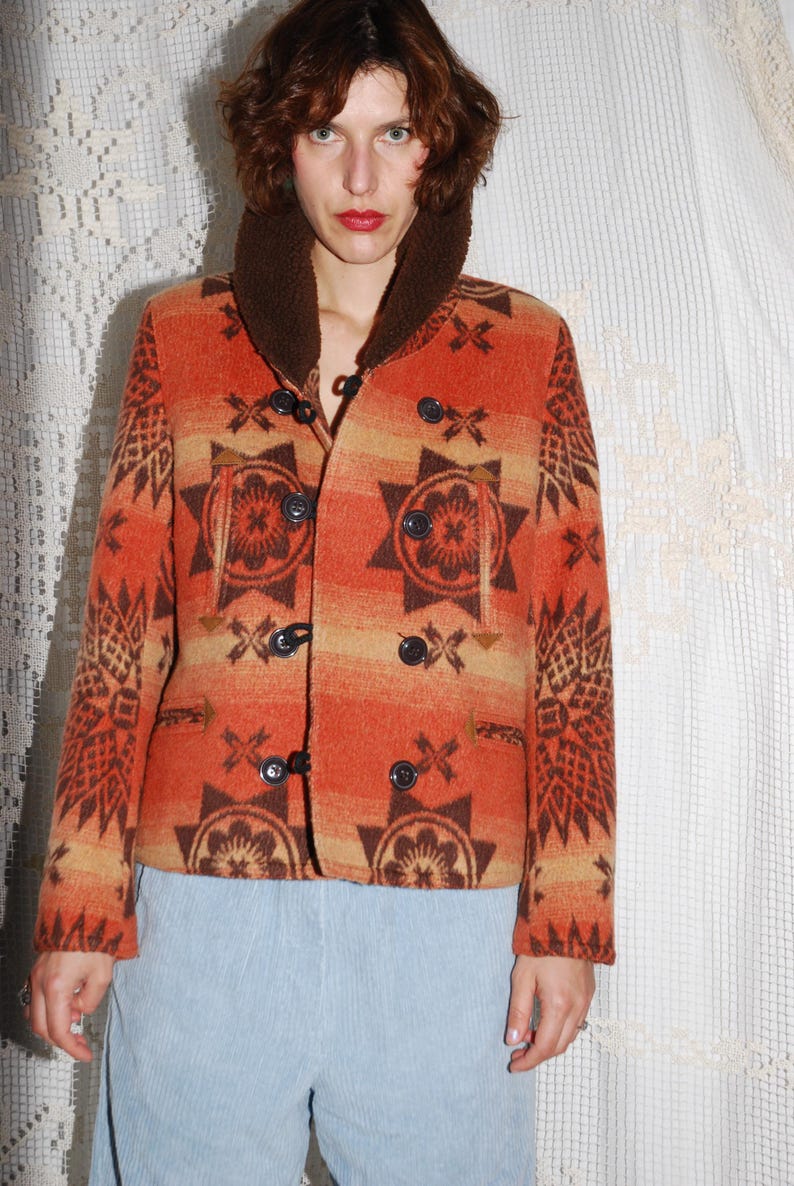 Ralph Lauren Vintage Navajo Aztec Indian Print Jacket - Etsy