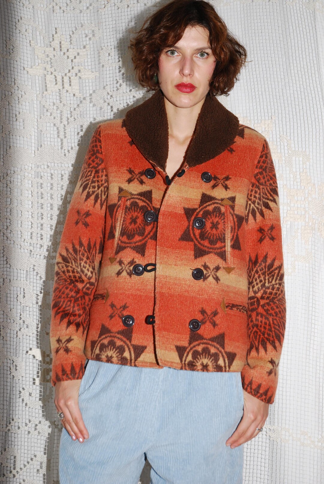 Ralph Lauren Vintage Navajo Aztec Indian Print Jacket - Etsy