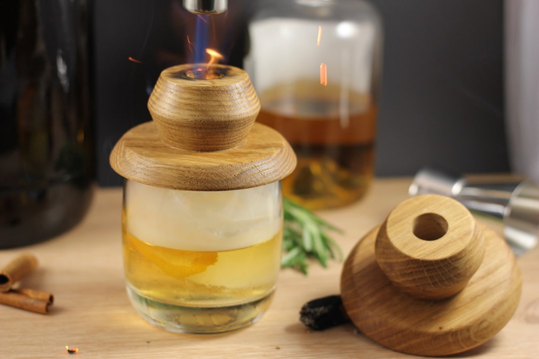 Cocktail Smoker Top | Oak Chimney for Smoked Cocktails | Cocktail ...