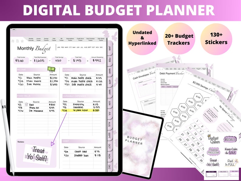 Digital Budget Planner, iPad Budget Planner, Goodnotes Digital Planner ...