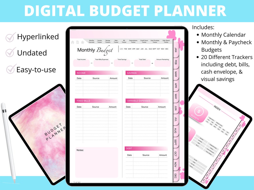Digital Budget Planner, iPad Budget Planner, Goodnotes Digital Planner ...