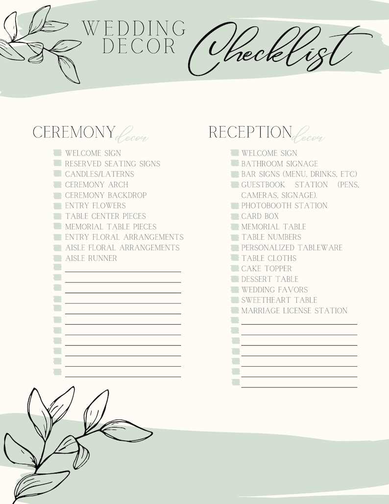 Printable Wedding Checklist, Wedding To-do List Printable - Etsy