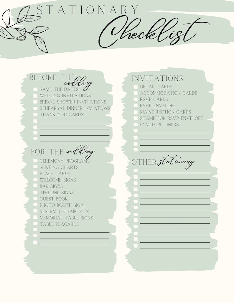 Printable Wedding Checklist, Wedding To-do List Printable - Etsy