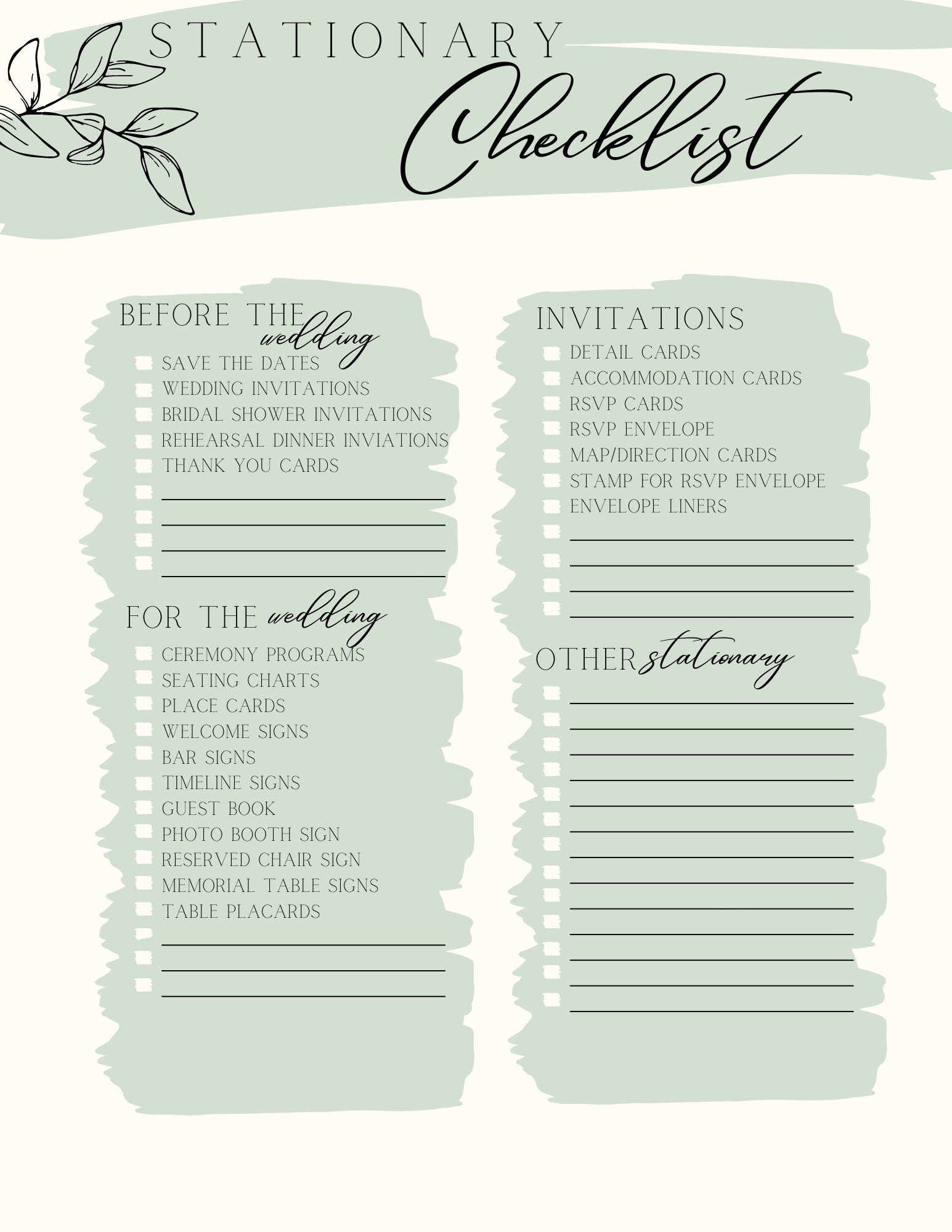 Printable Wedding Checklist Wedding To-do List Printable - Etsy