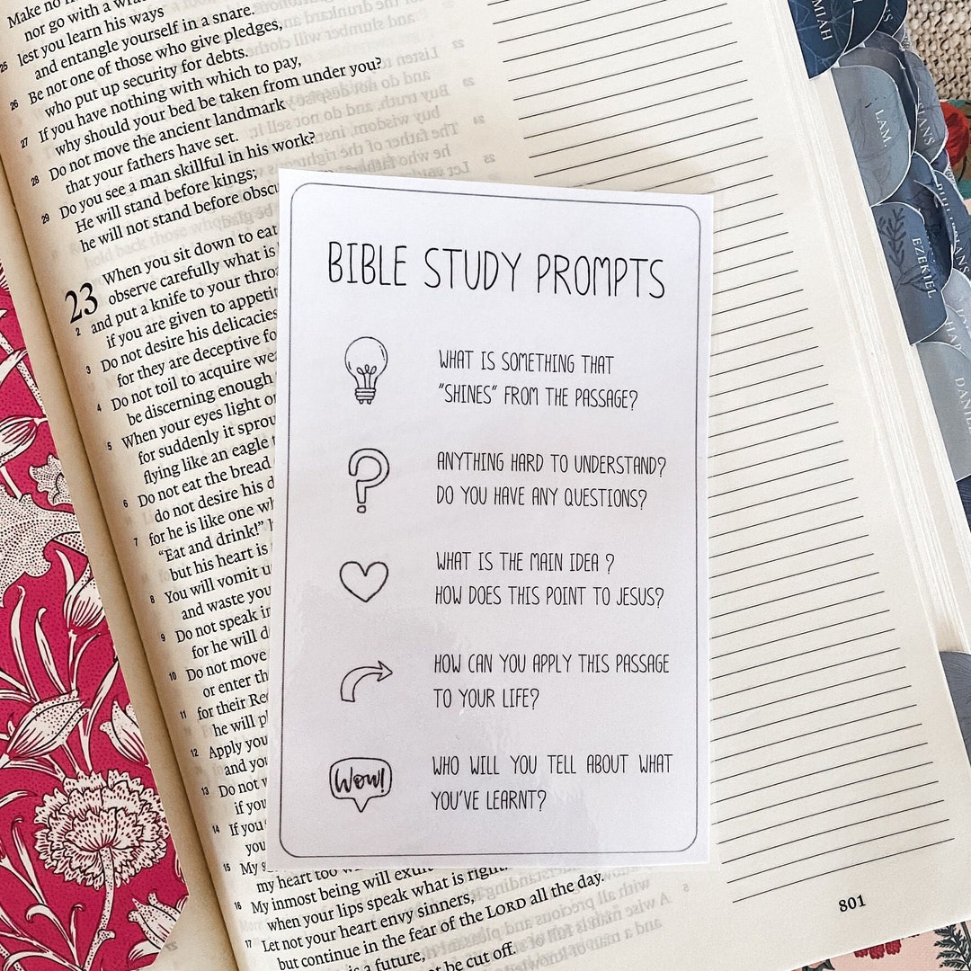 Bible Study Prompts Printable PDF - Family Worship/individual Devotion ...