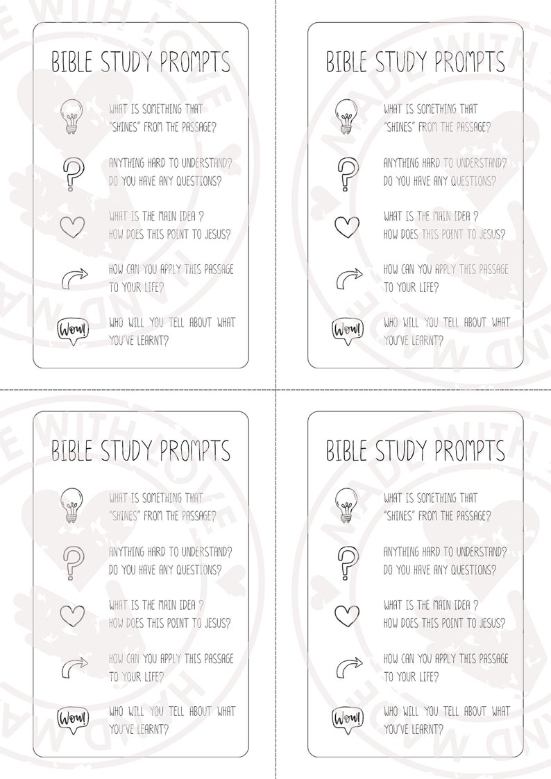 Bible Study Prompts Printable PDF - Family Worship/individual Devotion ...