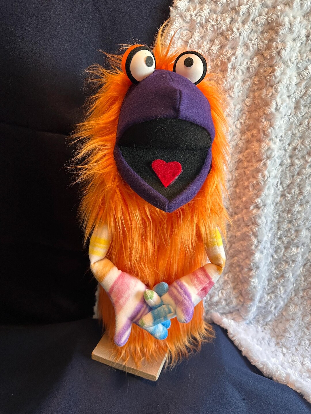 Handmade Neon Orange Puppet - Etsy