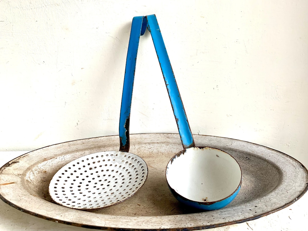 Old Enamel Ladles Ladle Spring Decoration - Etsy