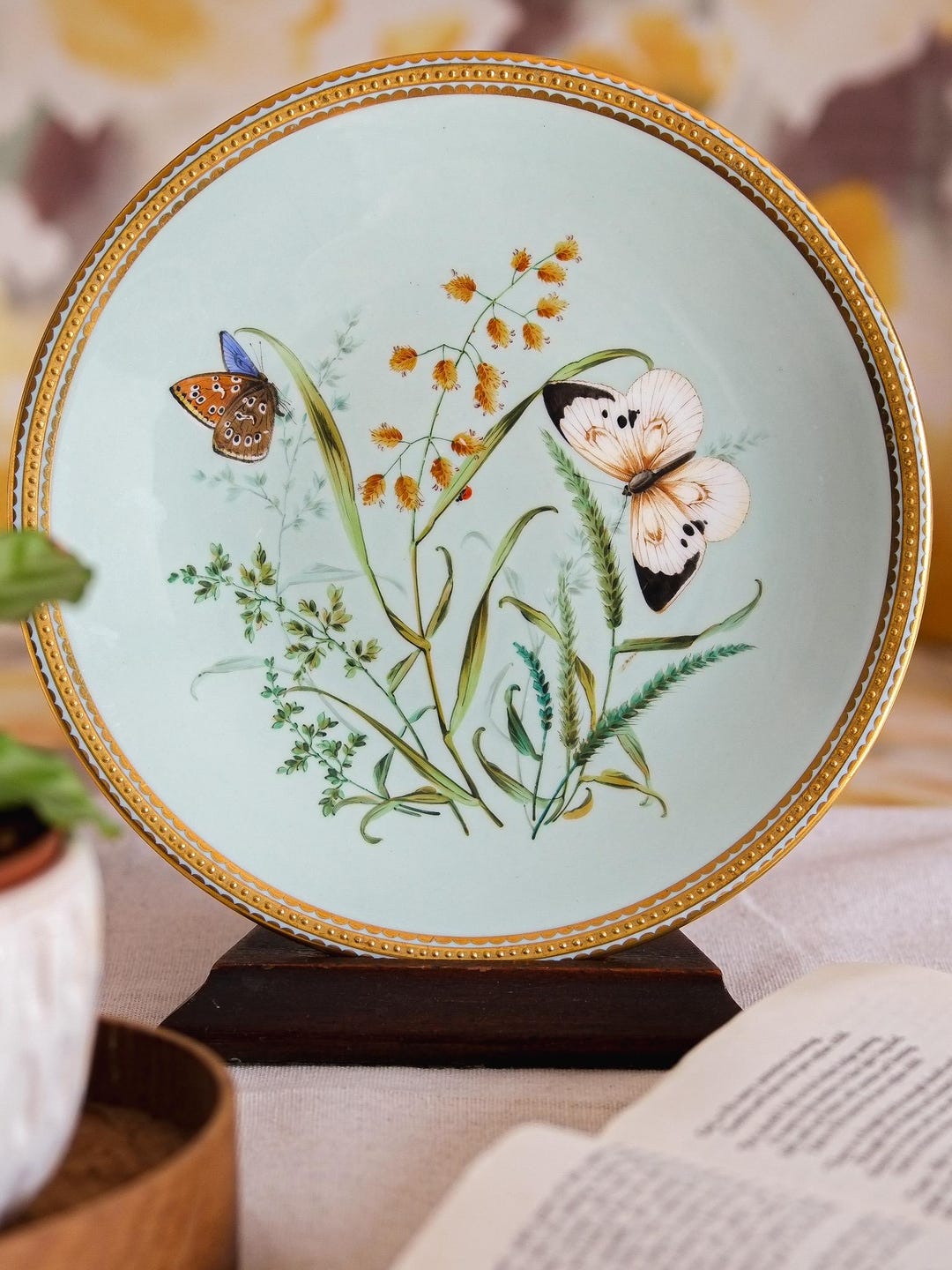Antique 19th Century Royal Worcester Botanical Plate: English Bone ...