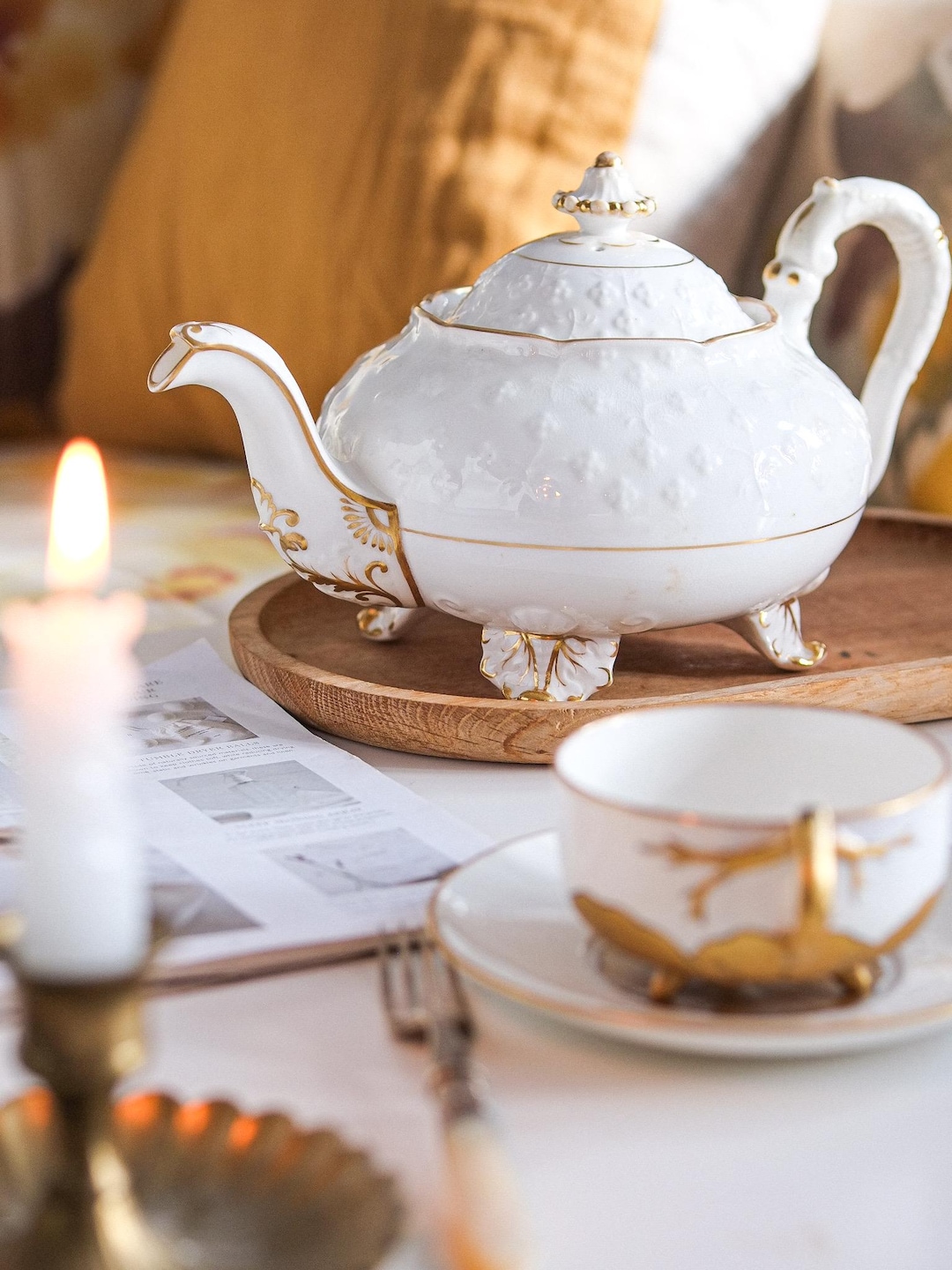 1pc - Antique H&R Daniel Embossed Floral Teapot, Rococo Revival ...