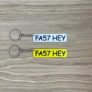 Personalised Number Plate Keyring - 3D Printed Custom Keychain - Etsy
