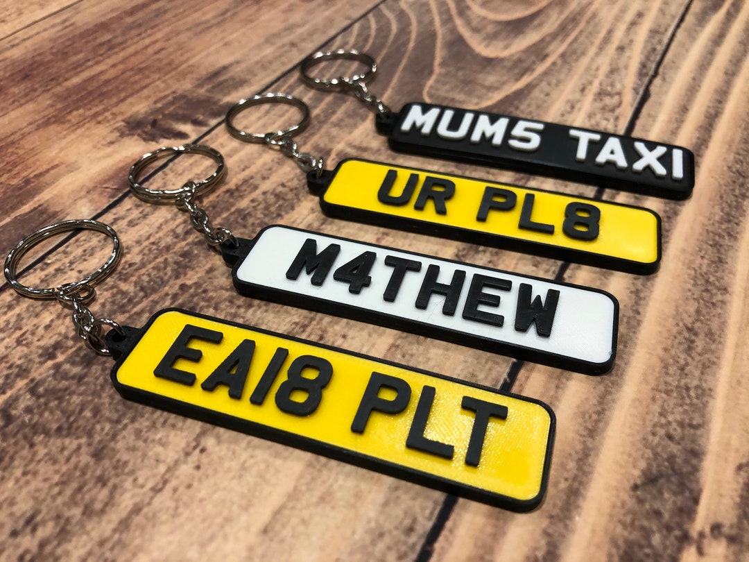 Personalised 3D Number Plate Keyring: Custom License Plate Car ...