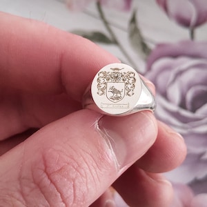 Family Crest Personalised Signet Ring,christmast Gift,signet Pinky Ring ...