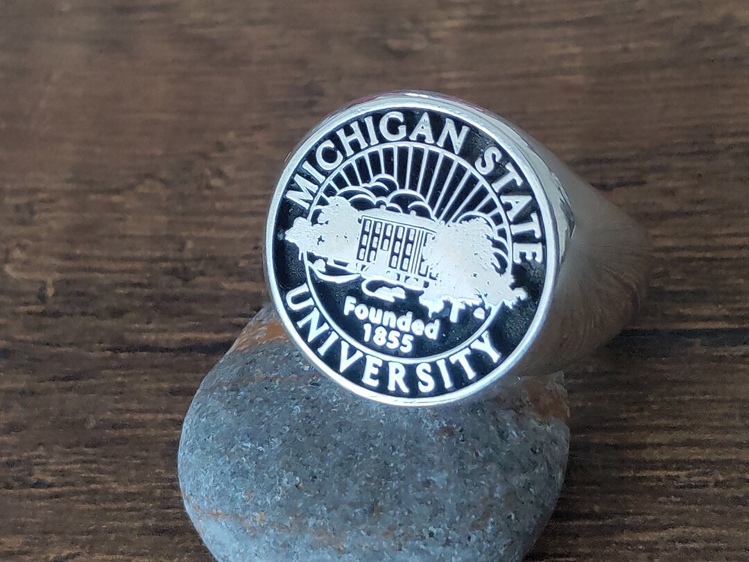 Michigan State University Ring ,personalized University Logo,sterling ...