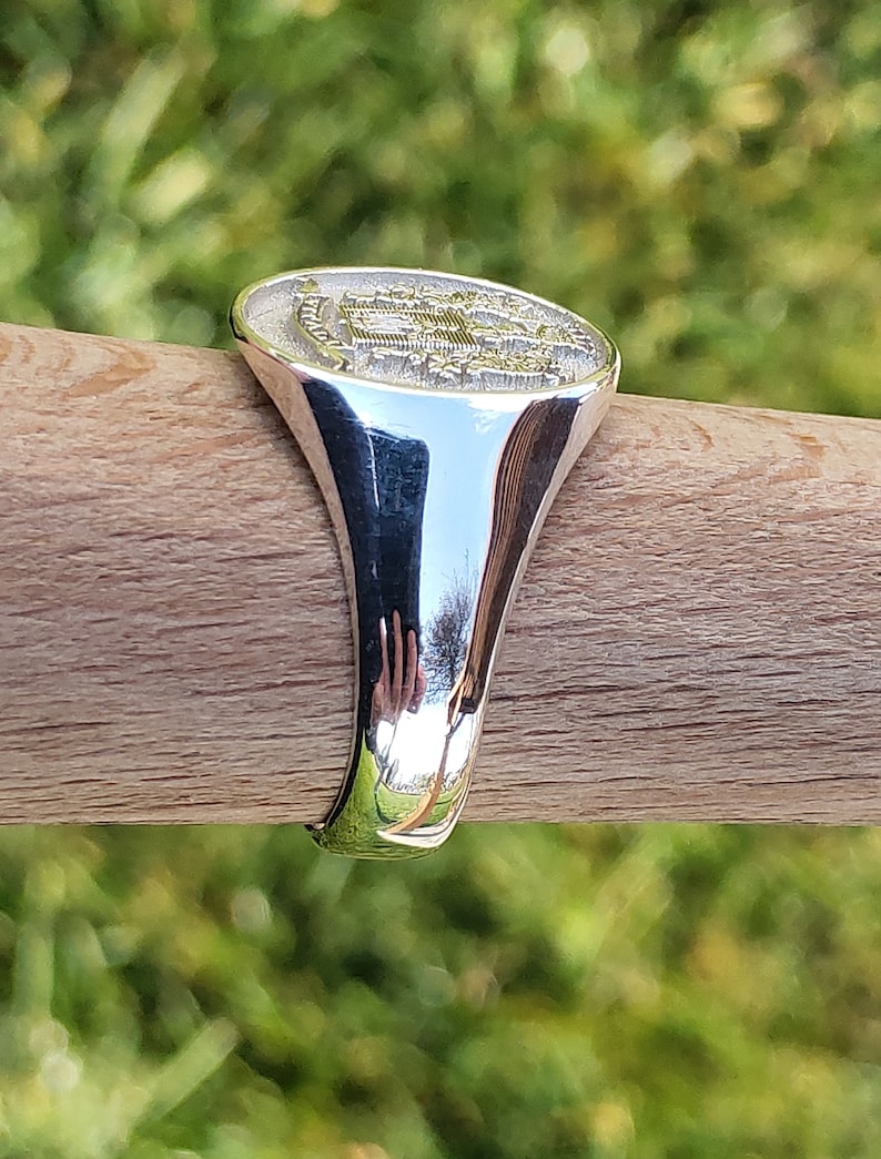 Handmade Sterling Silver Family Crest Signet Ring, Personalized Signet ...