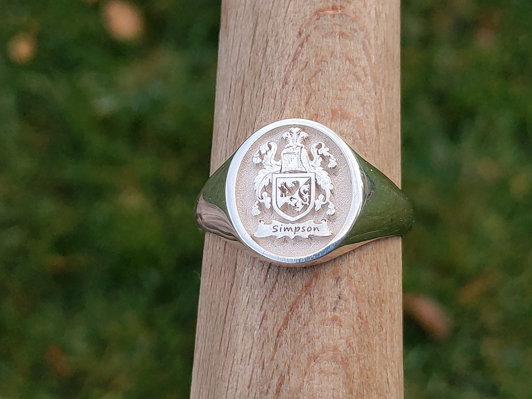 Simpson Family Crest,custom Made Signet Ring,handmade Jewellery ...