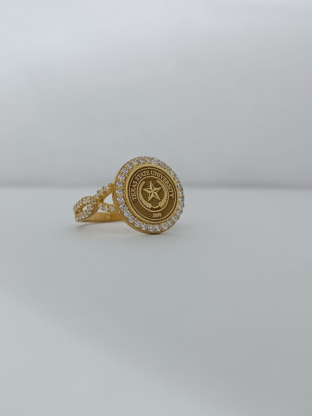 Personalized Sterling Silver Signet Ring, Custom Crest Ring, Texas ...