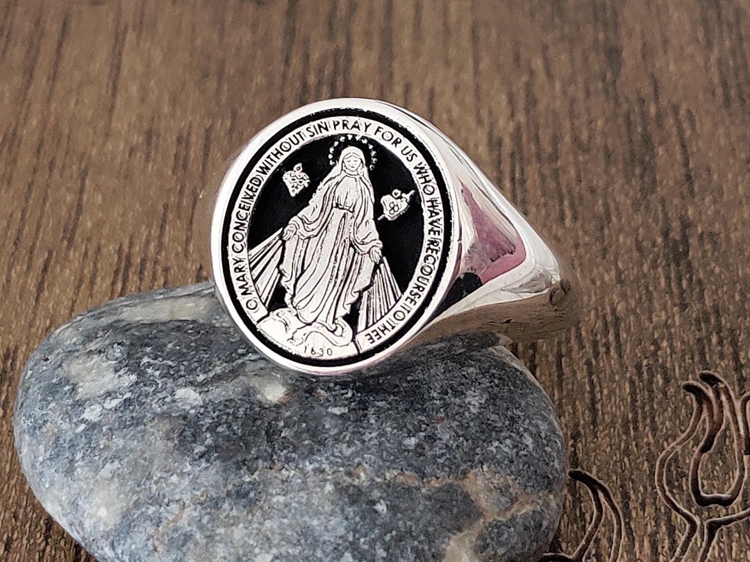 Virgin Mary Ring,mens Holy Mother Jewellery,10k Ring,14k Ring,special ...