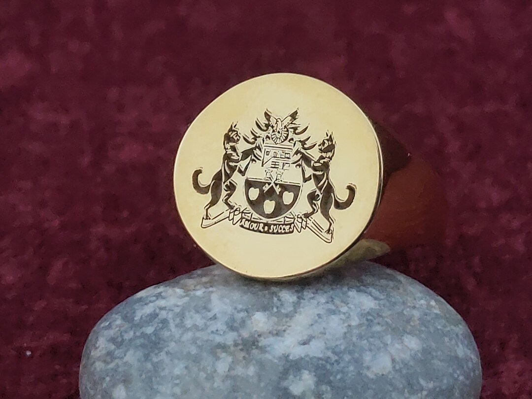 Family Crest Signet Ring,handmade Custom Gift,amour Success,sterling ...