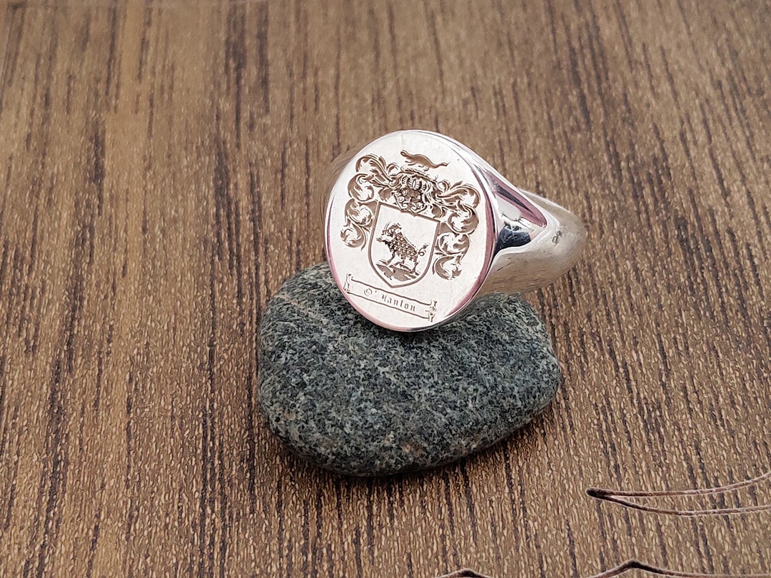 Family Crest Personalised Signet Ring,christmast Gift,signet Pinky Ring ...