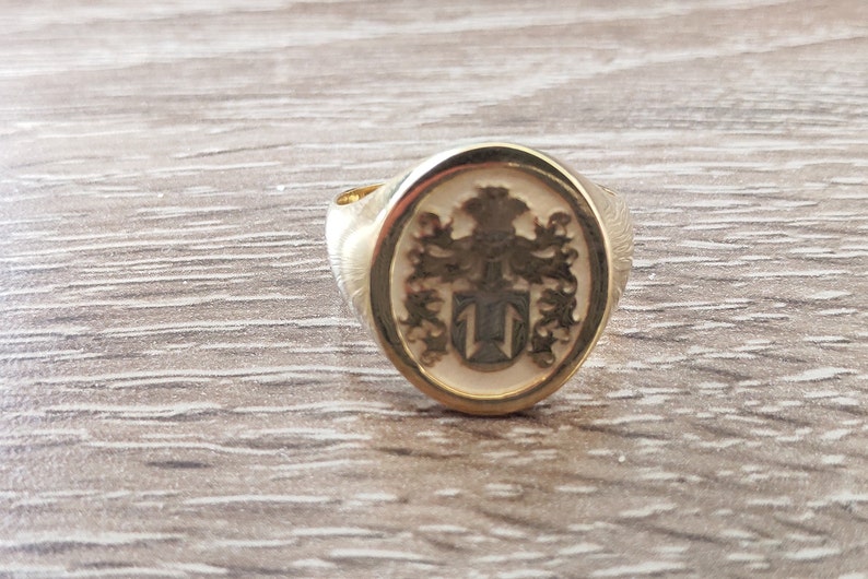 Personalized Family Crest Signet Ring, Adjustable Sterling Silver - Etsy