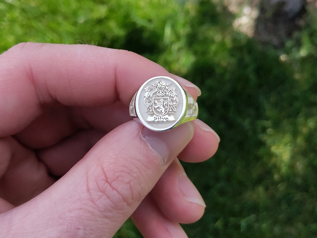 Family Crest Signet Ring,handmade Sterling Silver Signet Ring,all Kinds ...