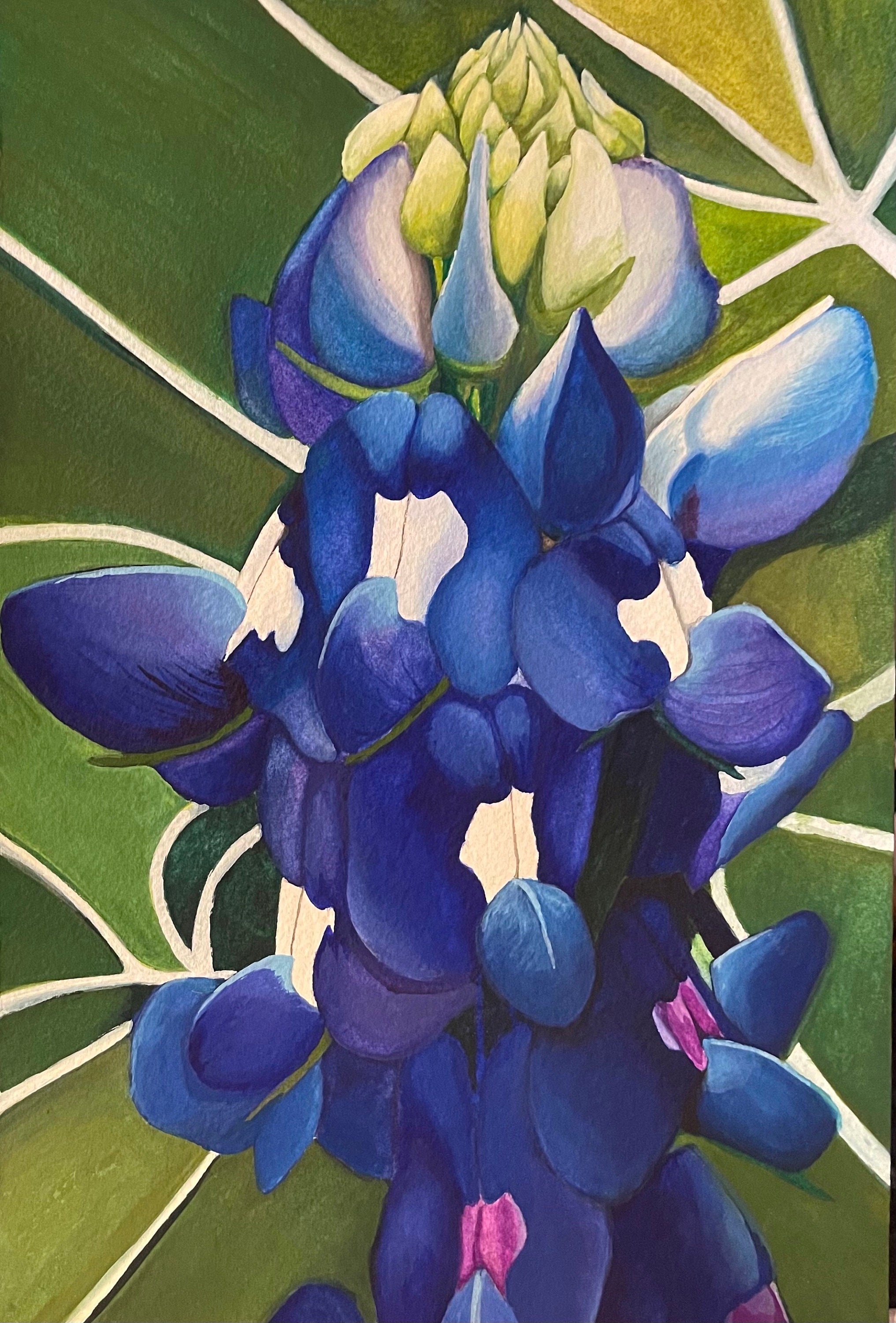 Texas Bluebonnet 8x16 Painting - Etsy