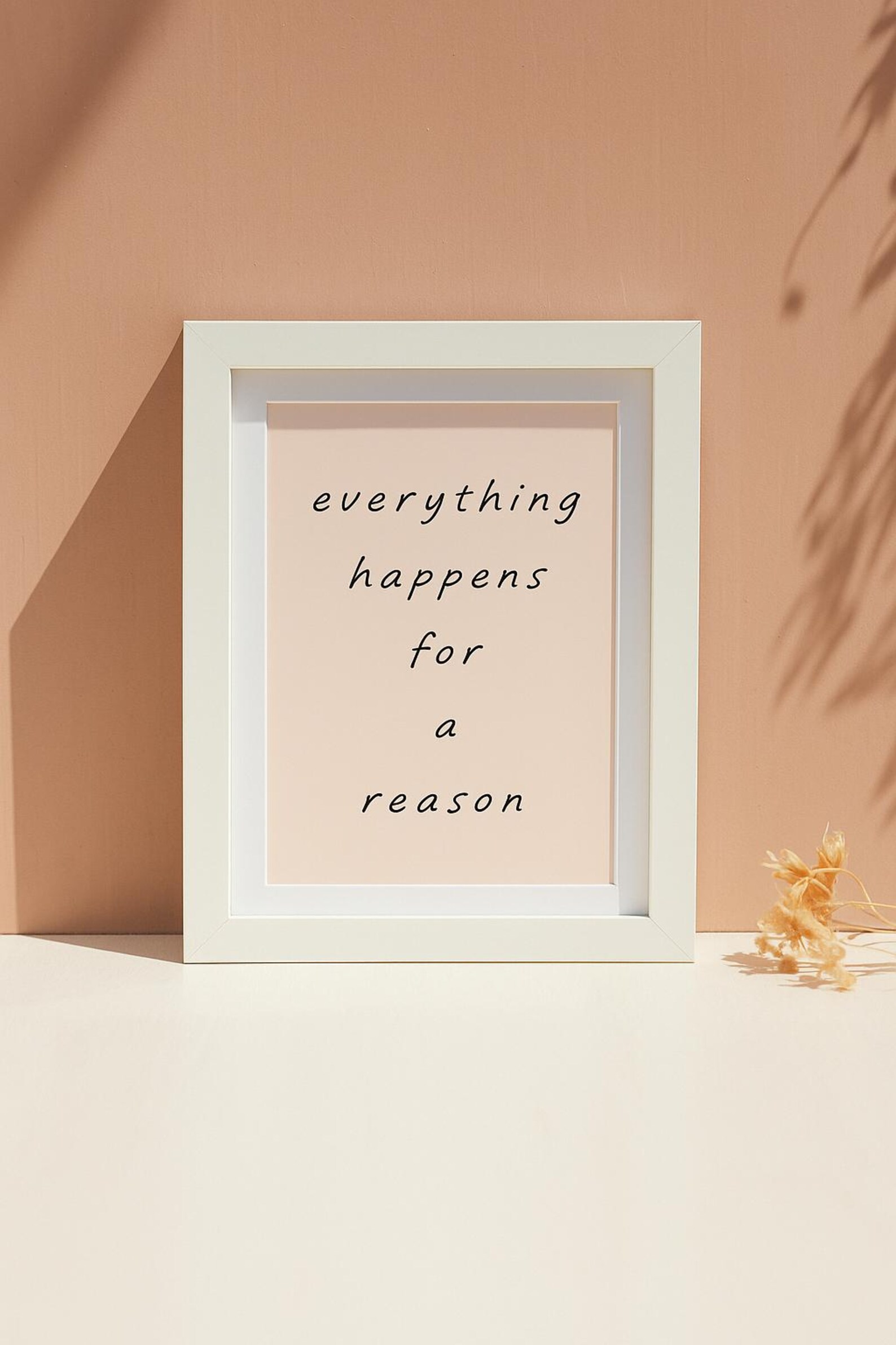 Inspirational Quote Poster – Everything Happens for a Reason Print ...