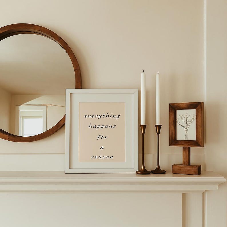 Inspirational Quote Poster – Everything Happens for a Reason Print ...