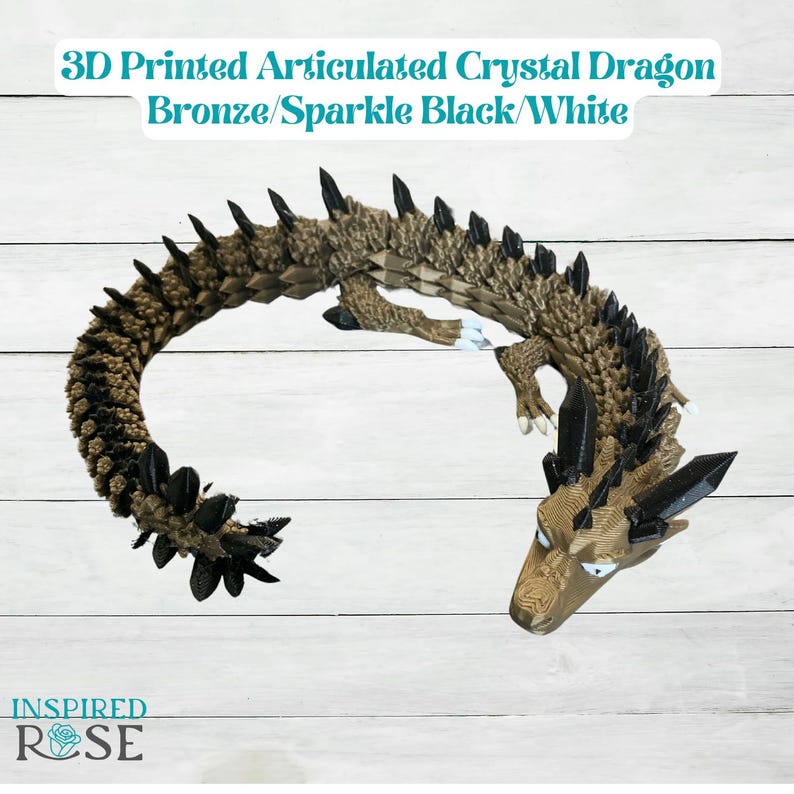 Articulated Crystal Dragon 3D Print | Poseable Fantasy Dragon Figure ...