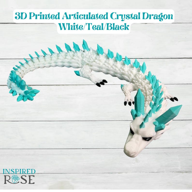 Articulated Crystal Dragon 3D Print | Poseable Fantasy Dragon Figure ...