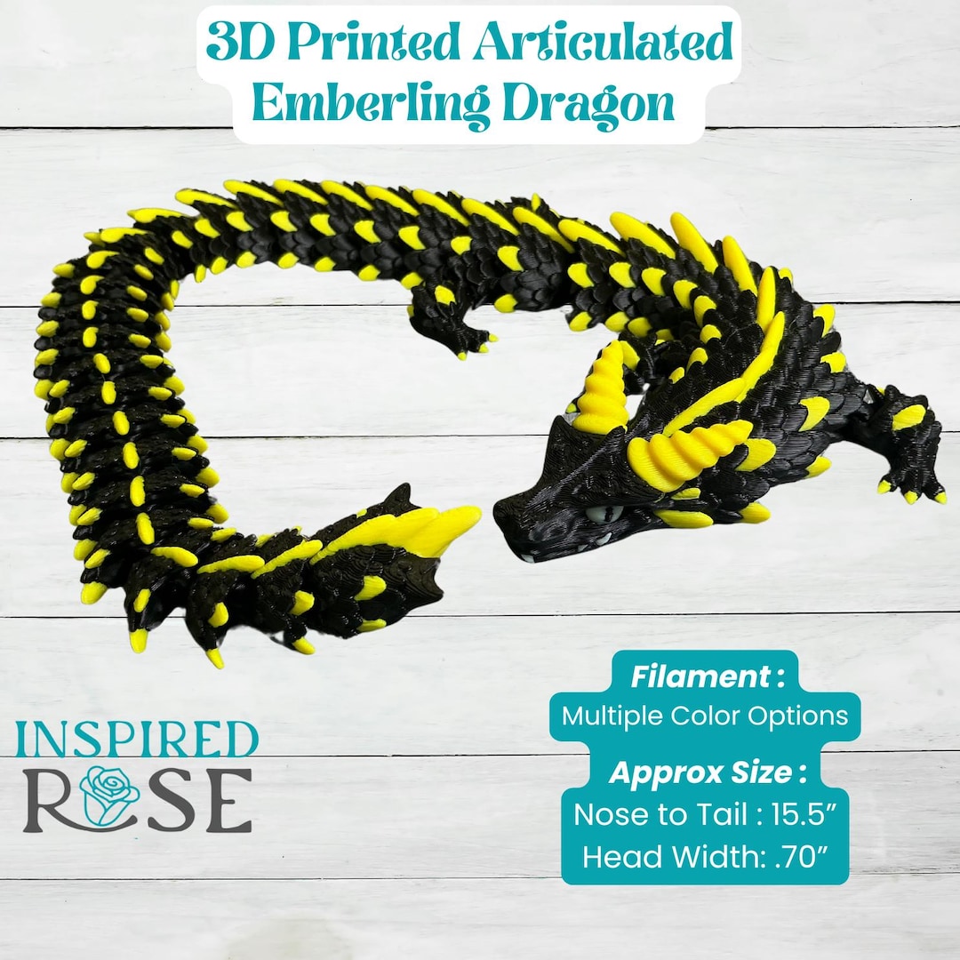 Articulated Emberling Dragon 3D Print | Poseable Fantasy Dragon Figure ...