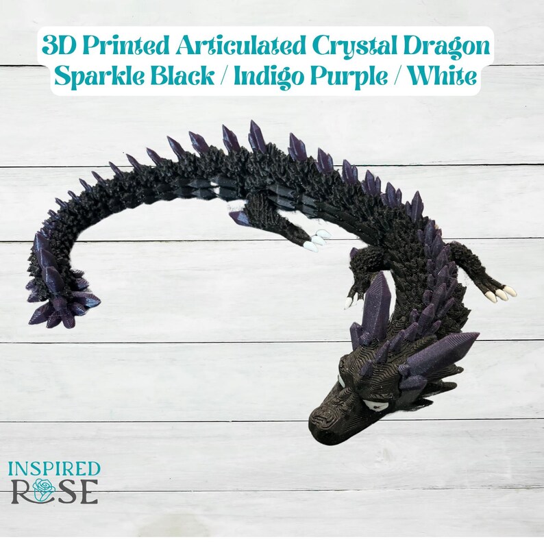Articulated Crystal Dragon 3D Print | Poseable Fantasy Dragon Figure ...
