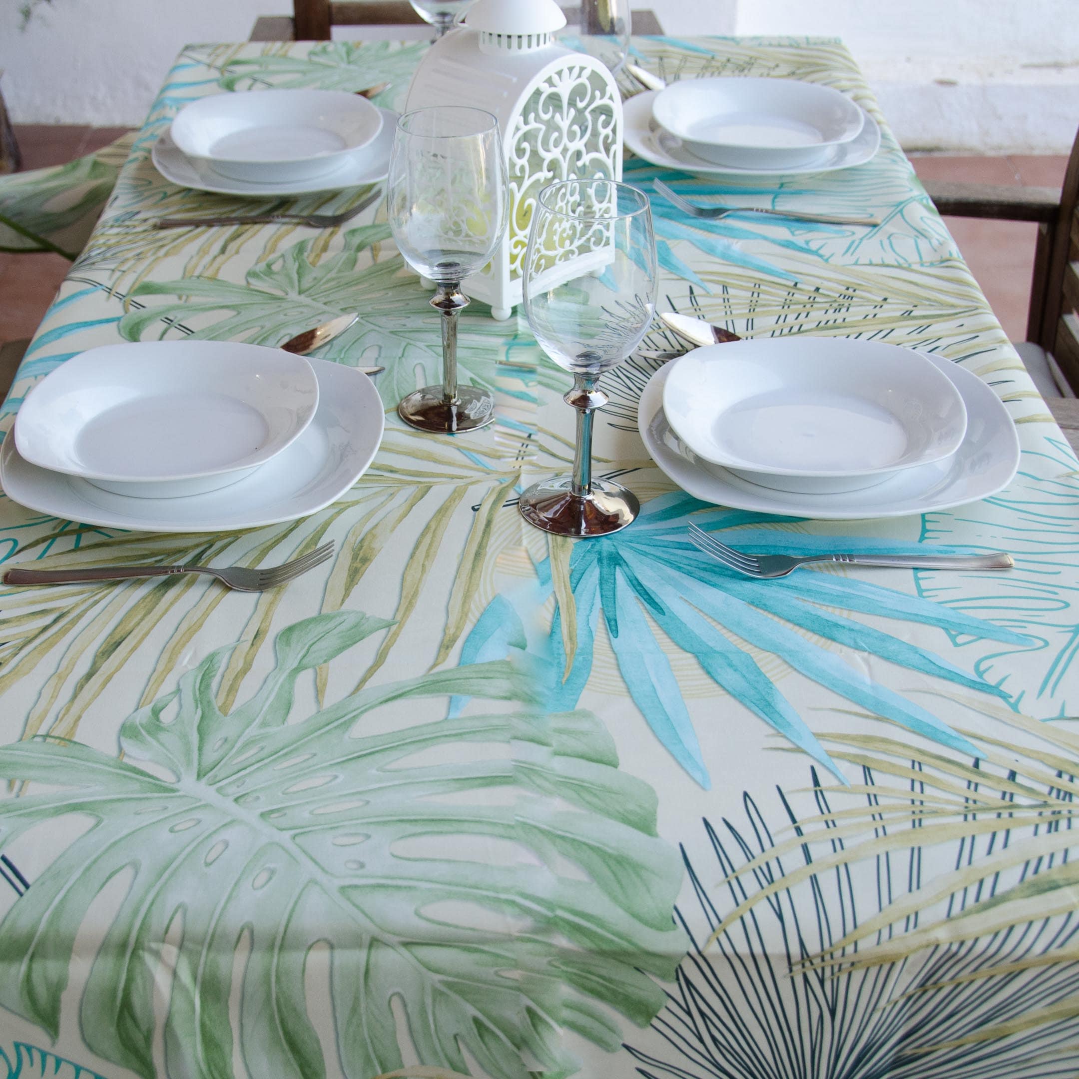 Water and Stain Resistan Tablecloth, Floral Tablecloth, Rectangle and ...