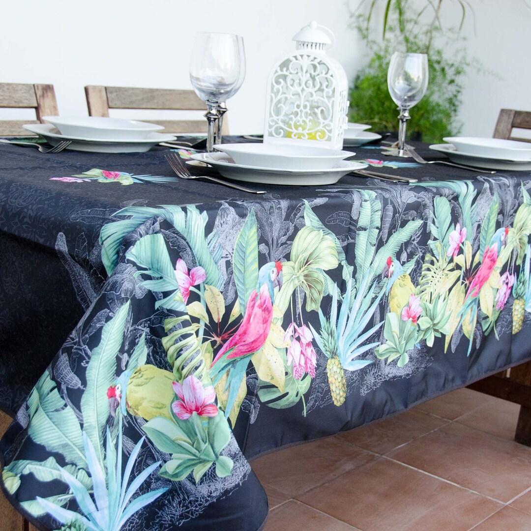 Water and Stain Resistan Tablecloth, EXOTIC Tablecloth, Rectangle and ...