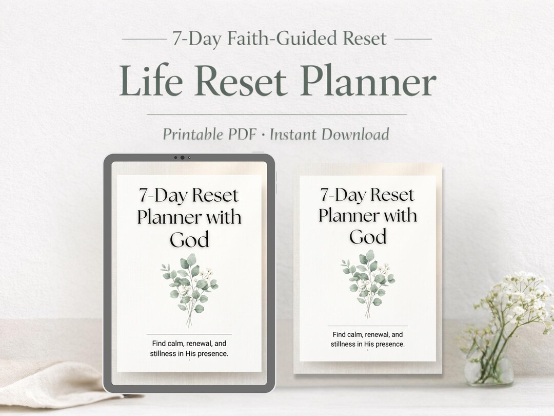 Life Reset Planner | 7 Day Christian Faith Guided Reset | Emotional ...