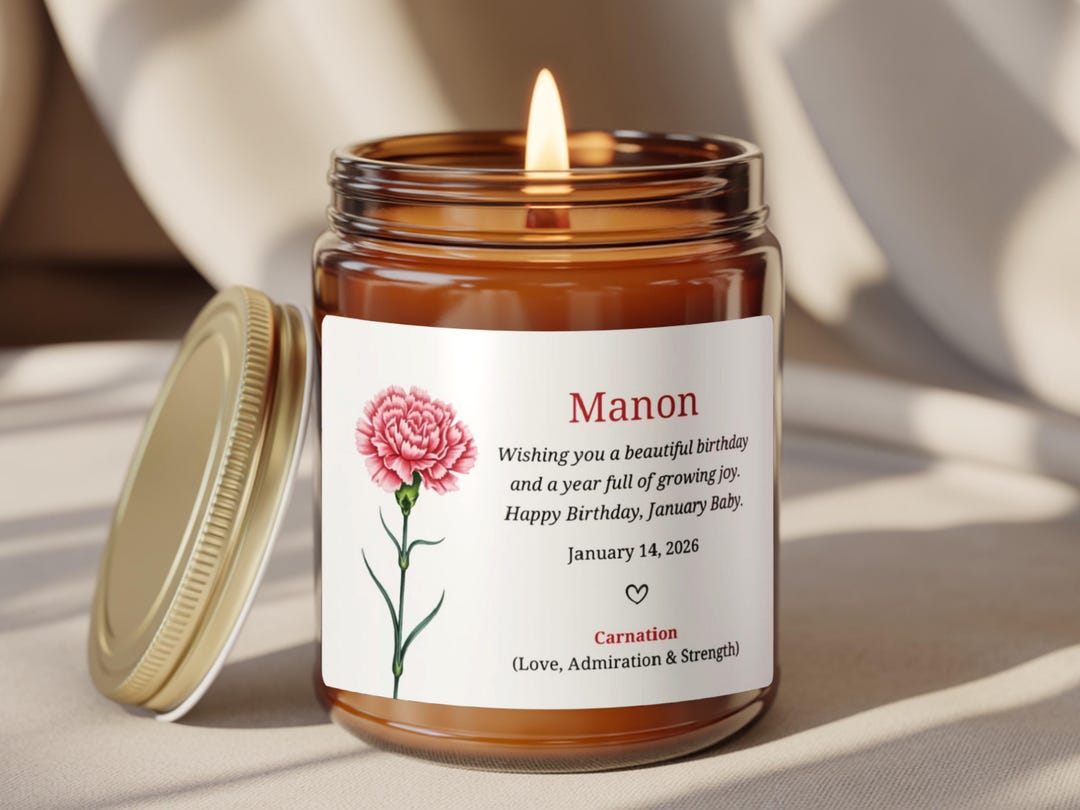 Personalized Birth Flower Candle Birthday Gift for Bestfriend Custom ...