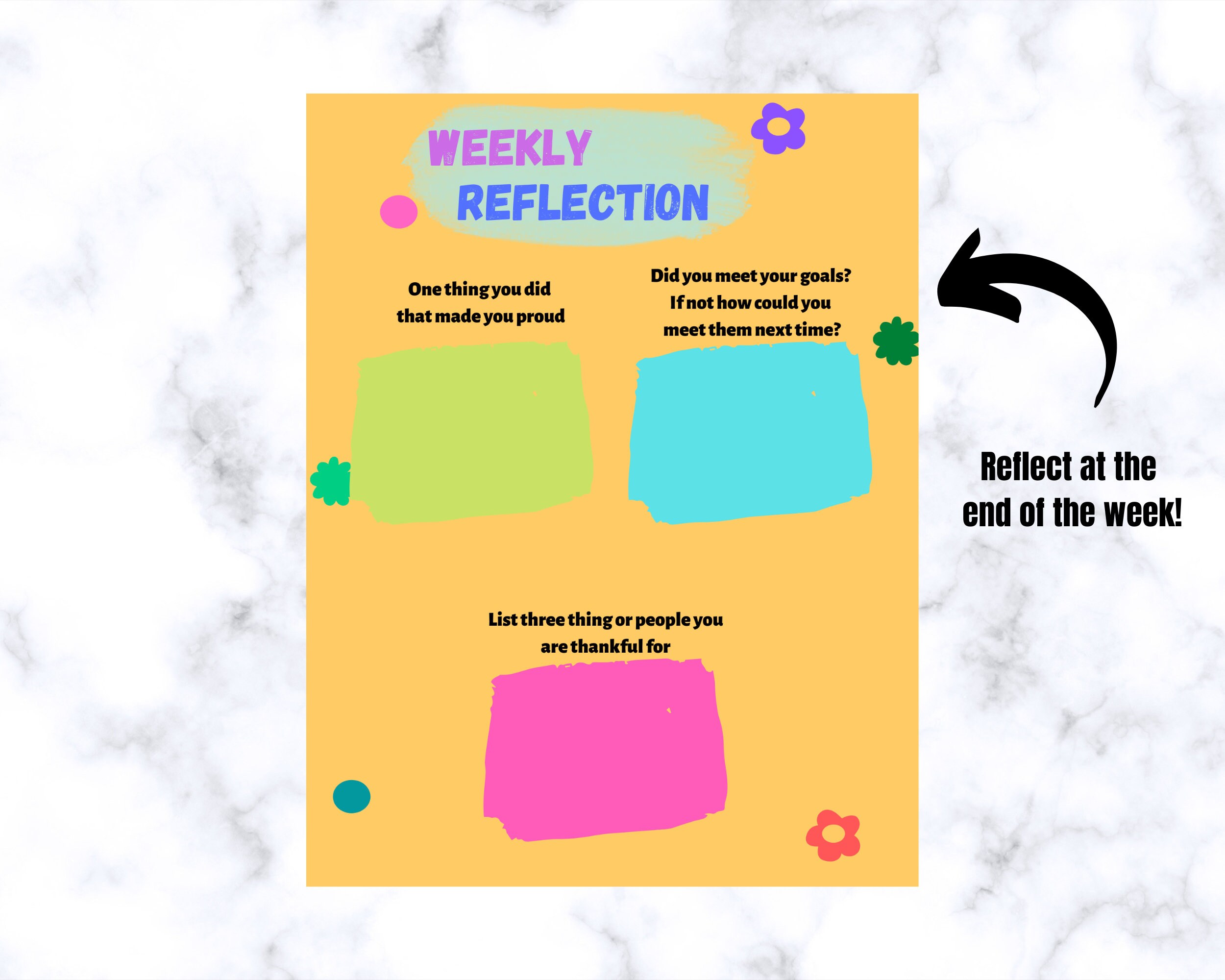 Printable Weekly Chores and Goals Checklist | Self Planner With ...