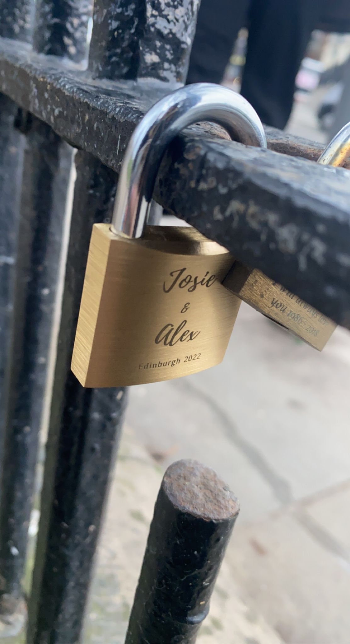Personalised Engraved Love Lock Customised Brass Padlock Initials Names ...