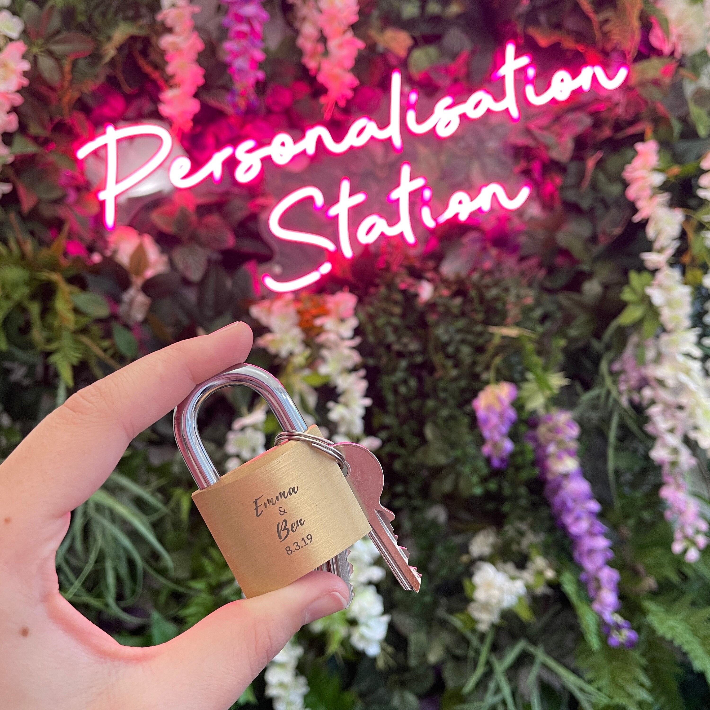 Personalised Engraved Love Lock Customised Brass Padlock Initials Names ...