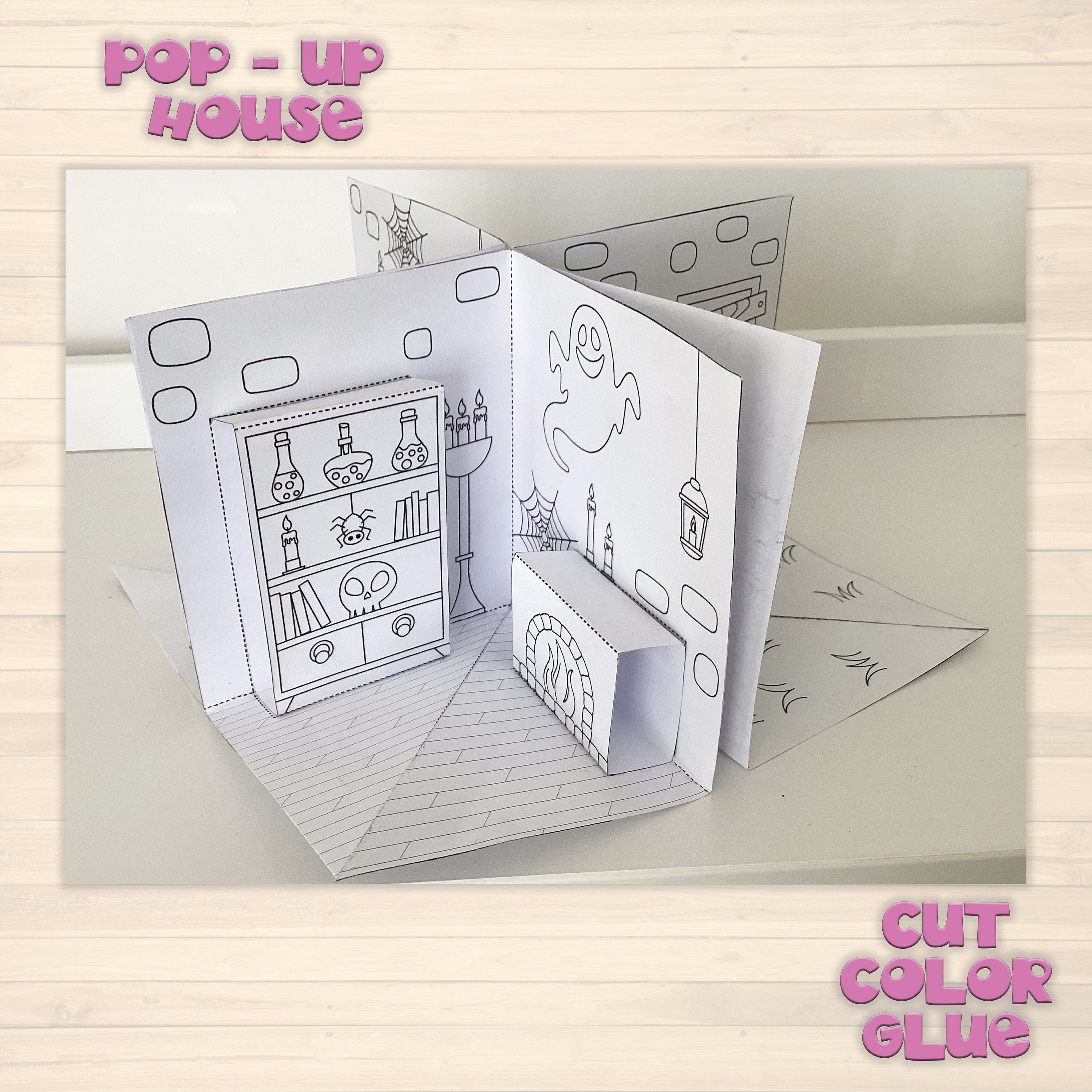 Haunted Halloween Witch Pop-up Paper House Book, Haunted House to Print ...